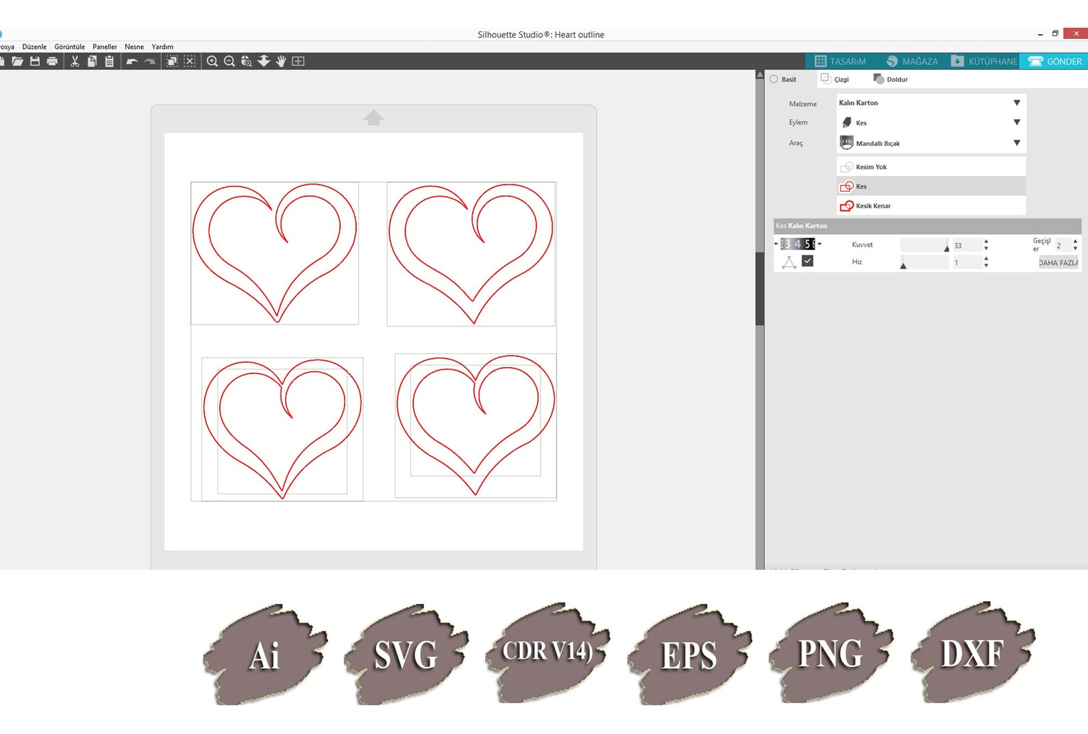 Heart Svg Png Eps Ai Cdrv14 Dxf Digital Download Heart - Etsy