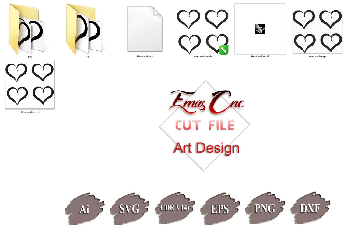 Heart Svg, Png, Eps, Ai, Cdr(v14), Dxf Digital Download, Heart Png ...