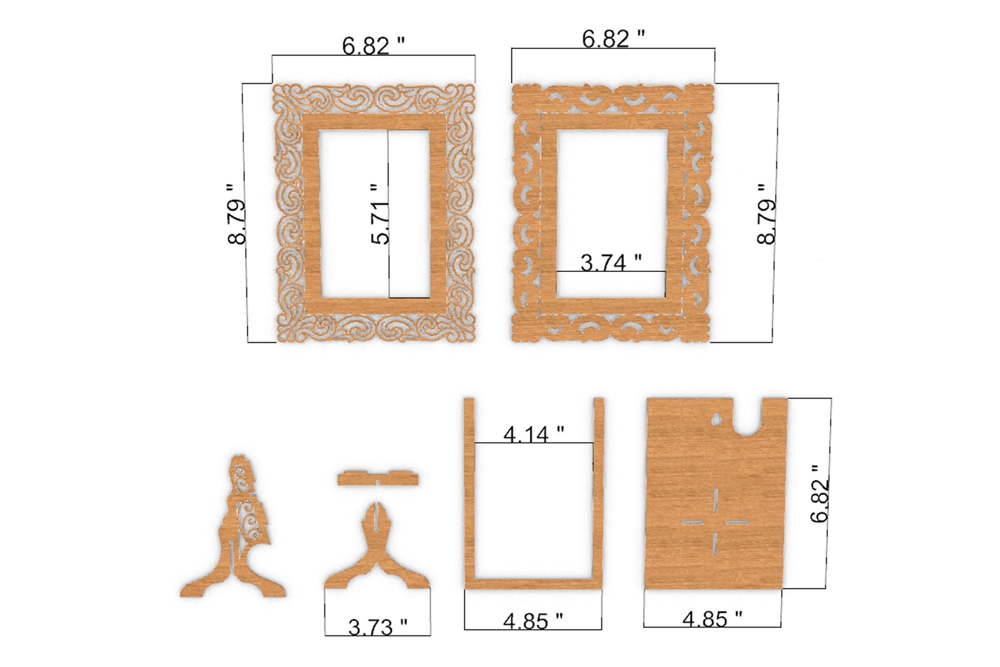 Frm03-decorative Photo Frame Laser Cut Files Laser Cut - Etsy Canada