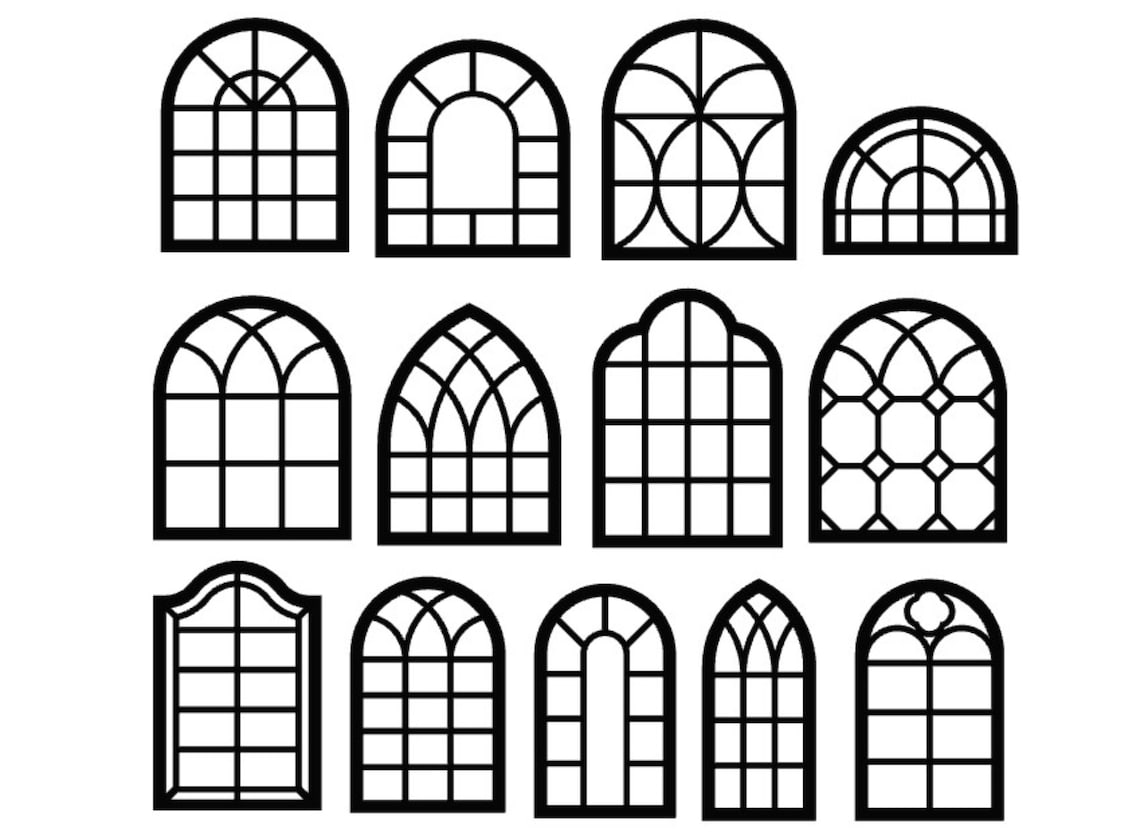 Windows Bundle Cut Window Frame Glowforge Cut File Instant | Etsy Canada