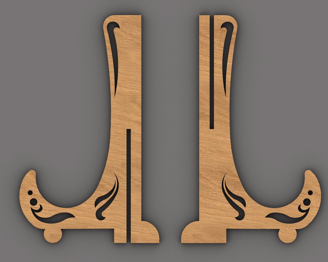 Laser Cut Easel Plate Pattern: Plate & Picture Stand Template (digital ...