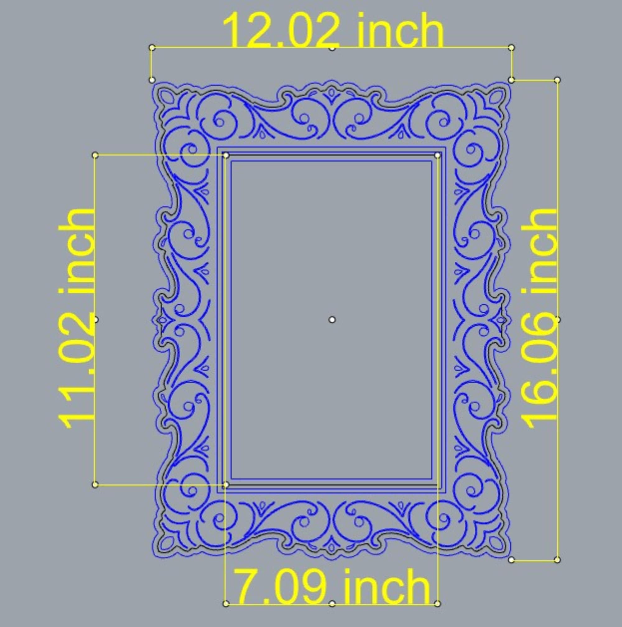 CNC Carved Photo Frame Vector File: V-bit Router Template - Etsy