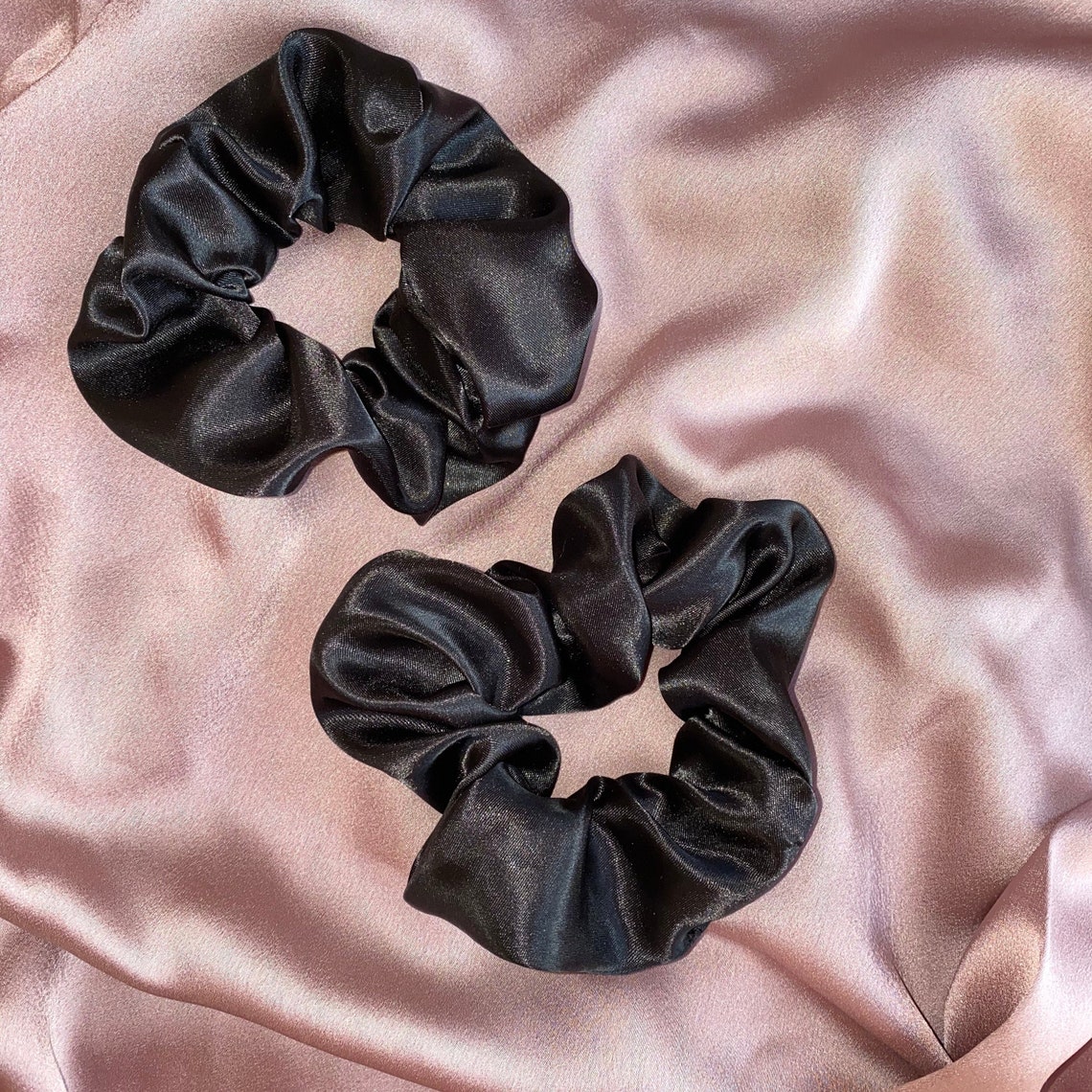 Satin Silk Hair Scrunchie Uk Black Silk Hair Tie Suitable Etsy