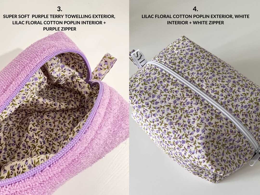 Makeup Bag, Quilted Cotton Aesthetic Pouch, Gifts for Her, Travel ...