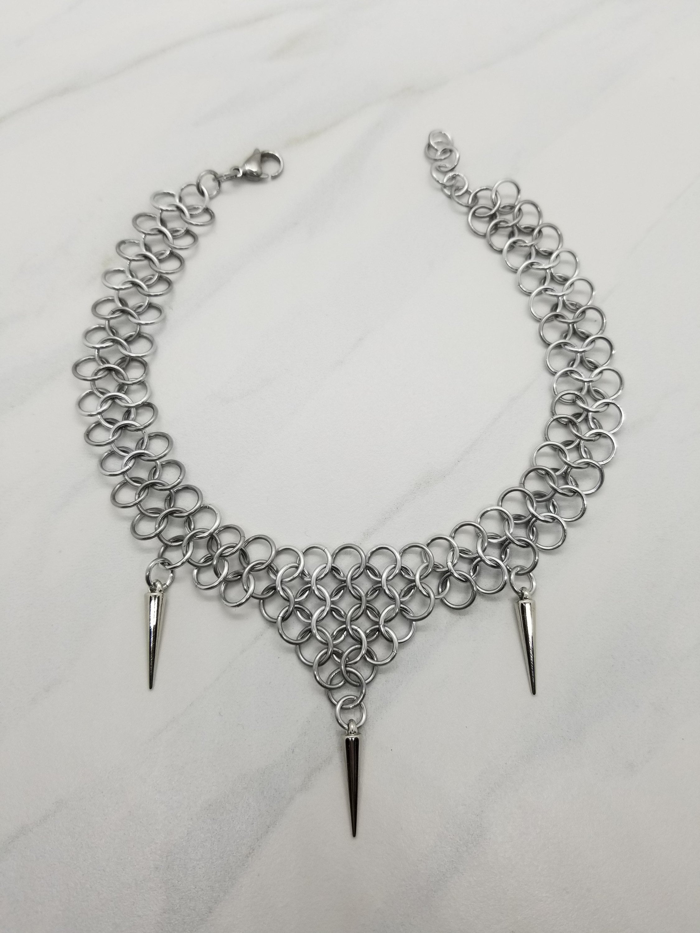 Elegantly Ethereal Dainty Spiked Chainmail Choker - Etsy