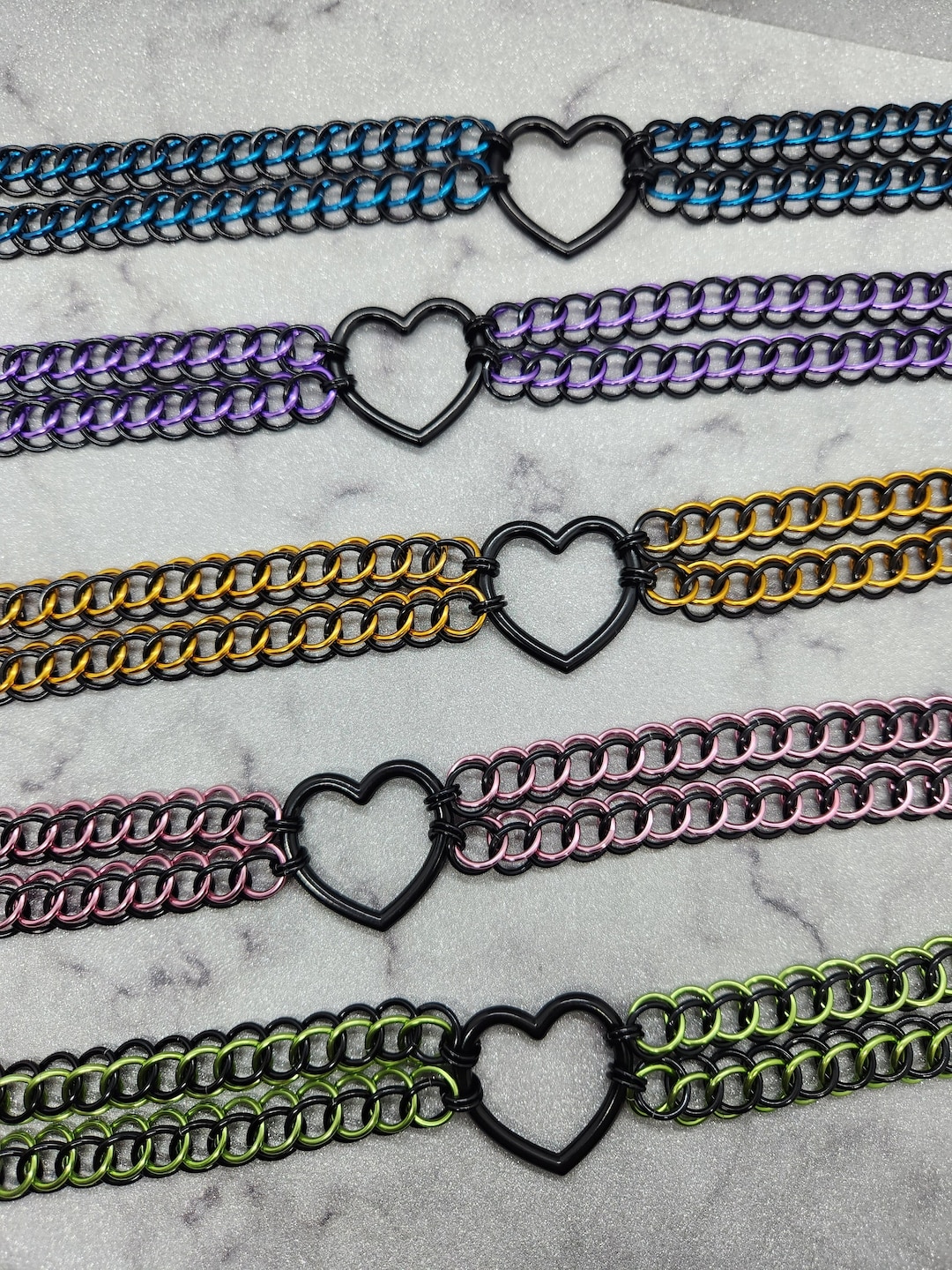 Heart Hardware Double Chain Choker - Etsy