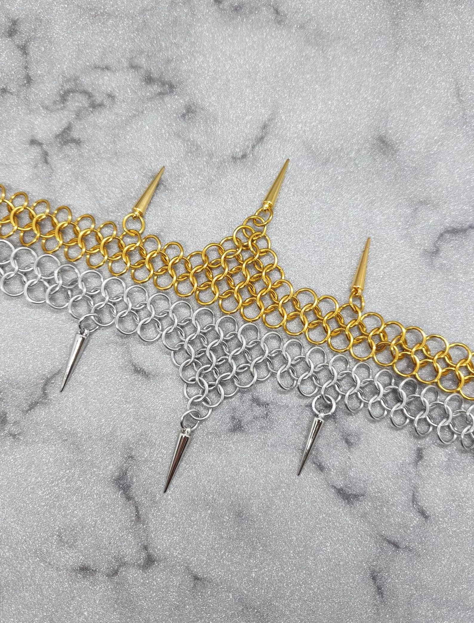 Elegantly Ethereal Dainty Spiked Chainmail Choker - Etsy