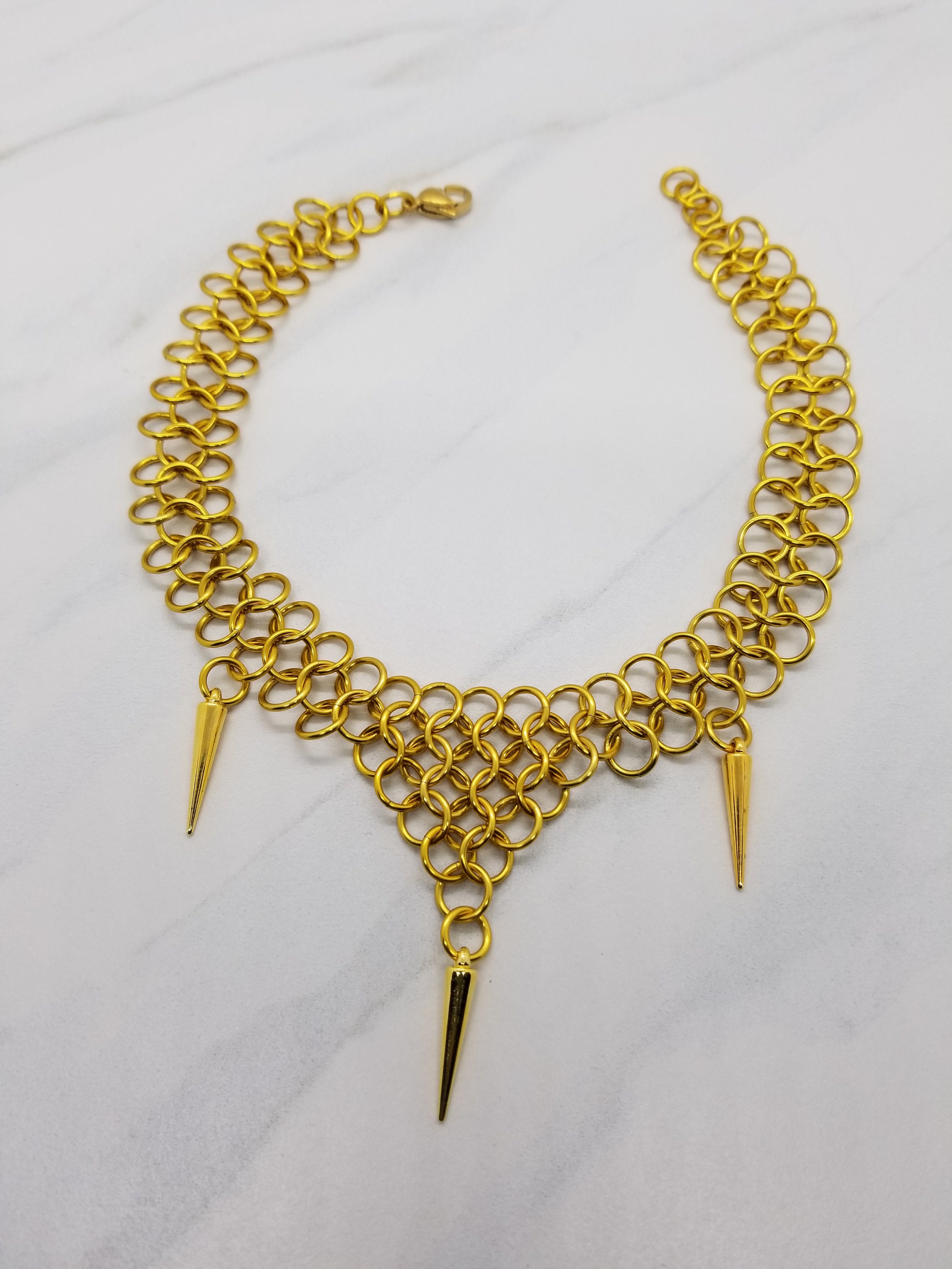 Elegantly Ethereal Dainty Spiked Chainmail Choker - Etsy