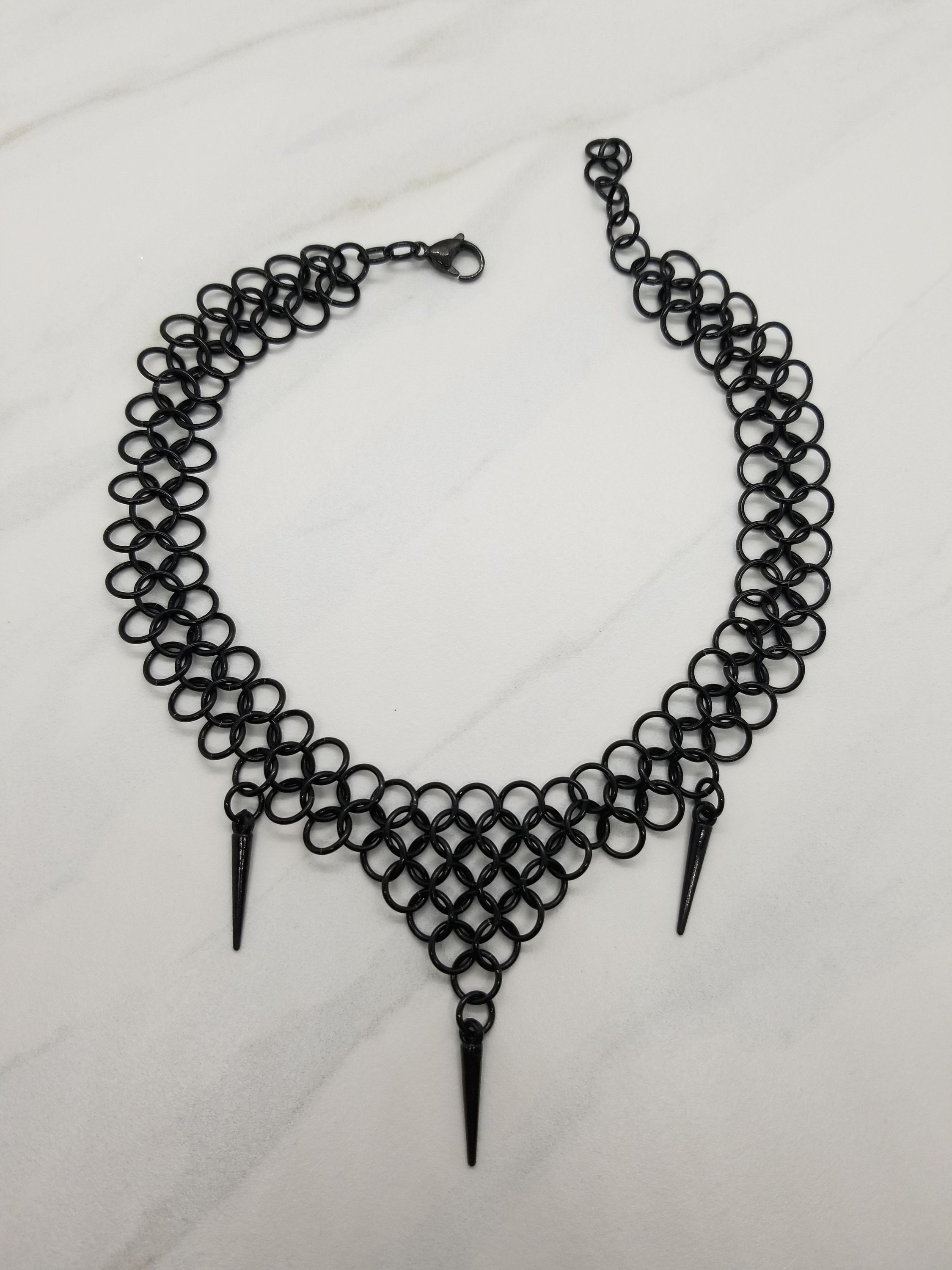 Elegantly Ethereal Dainty Spiked Chainmail Choker - Etsy