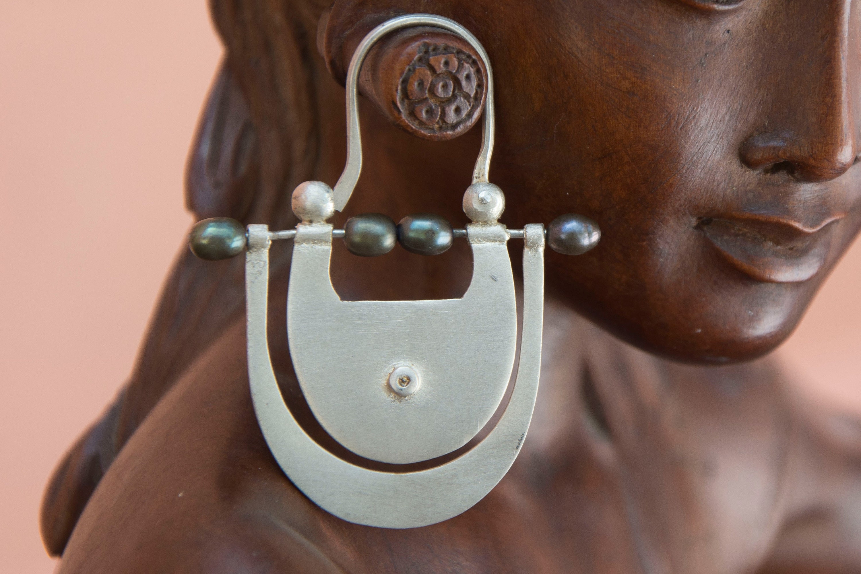 Aretes Mexicanos de Plata Sterling y Perlas, Hechos a Mano, Boho ...