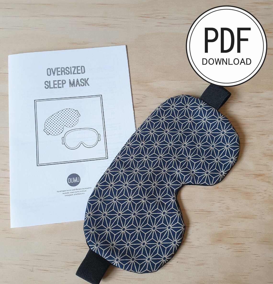 Oversized Sleep Mask Sewing Pattern, Pdf Pattern, Diy, Instant Download ...