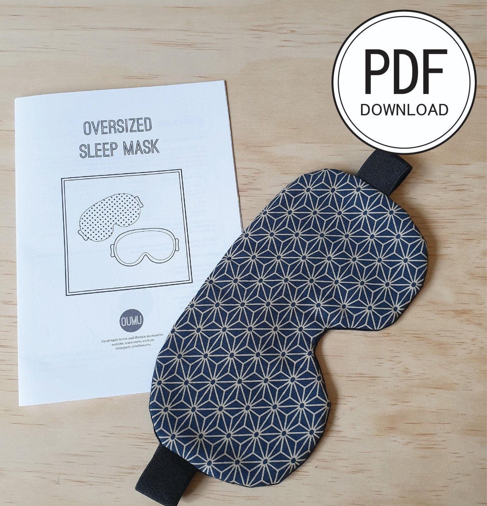 Oversized Sleep Mask Sewing Pattern, Pdf Pattern, Diy, Instant Download ...