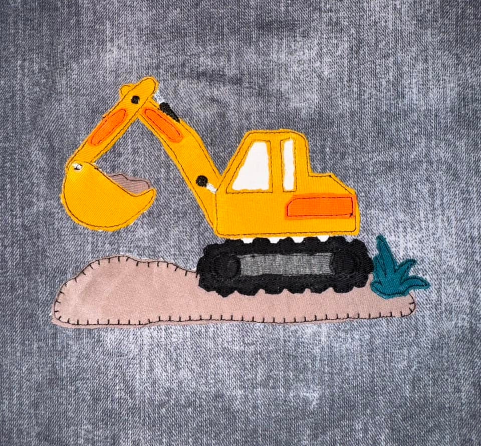 Embroidery File baggerliebe, Excavator, Construction Vehicles, File for ...