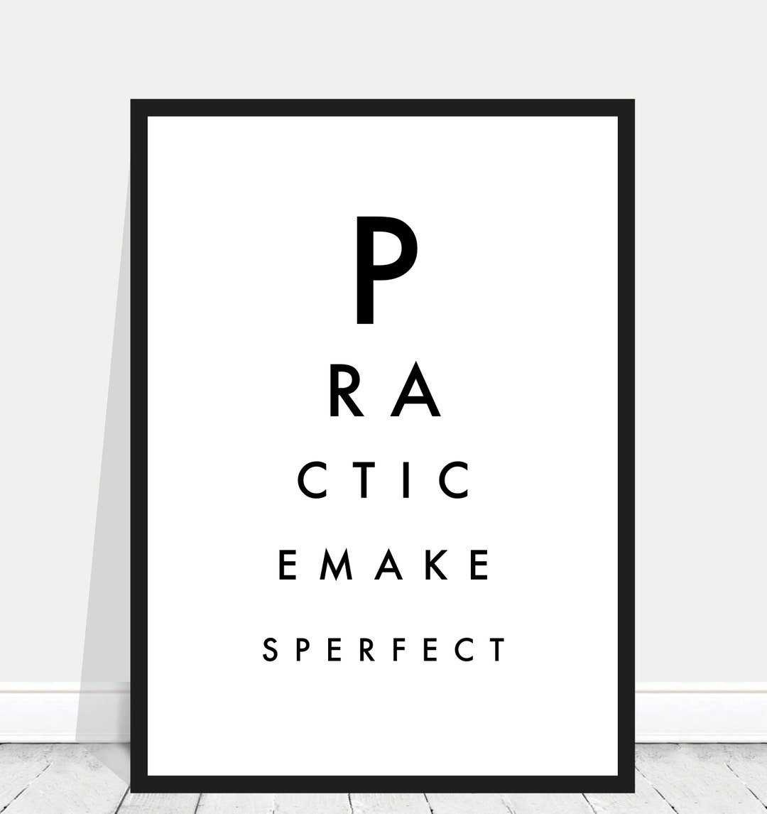 PRACTICE MAKES PERFECT Eye Test Poster / Musician Print / Music ...