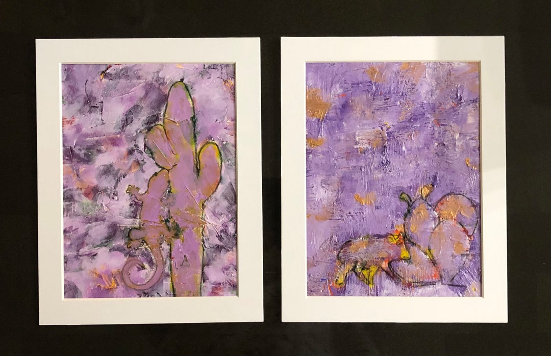 Arizona Critters Acrylic Painting: Abstract Desert Landscape - Etsy