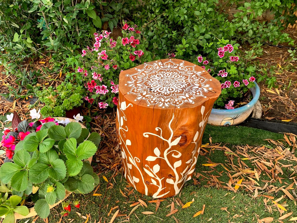 Interior Stump. Real Tree Stump Whith Paintig and Completely - Etsy