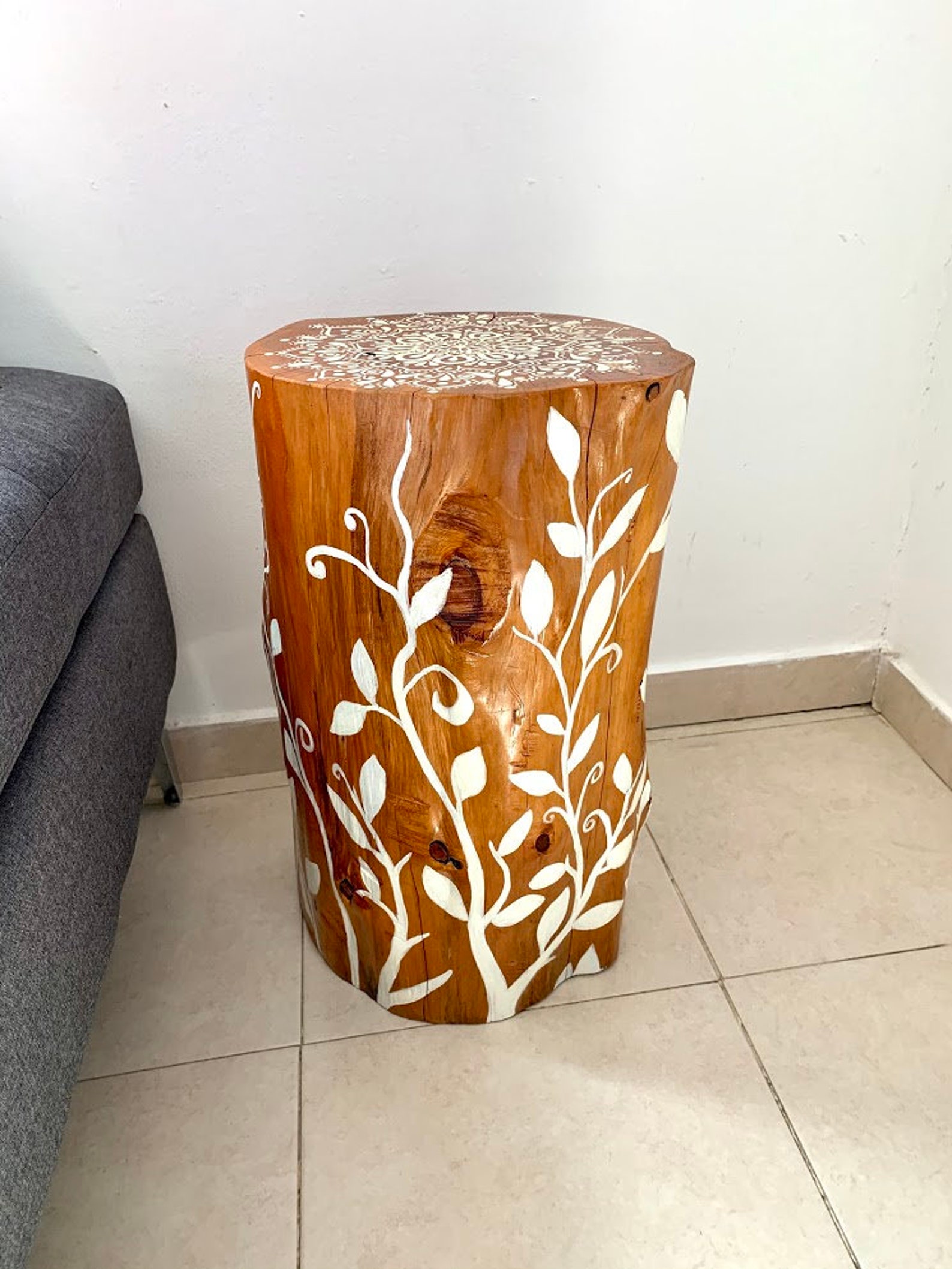 Interior Stump. Real Tree Stump Whith Paintig and Completely - Etsy