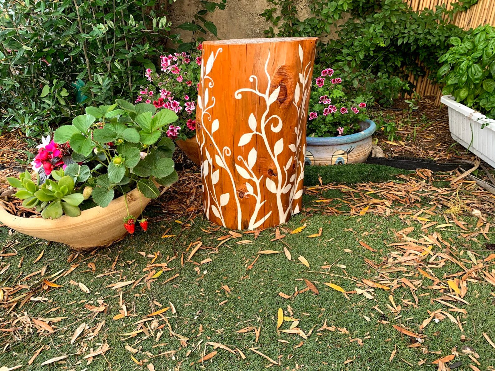 Interior Stump. Real Tree Stump Whith Paintig and Completely - Etsy