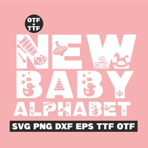 Baby Font Svg, Newborn Letters, Nursery Font Svg, Baby Shower Font ...