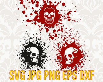 Dripping Skull Svg | Etsy