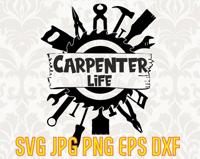Carpenter Svg Emblem Construction Vector Design Woodworking - Etsy