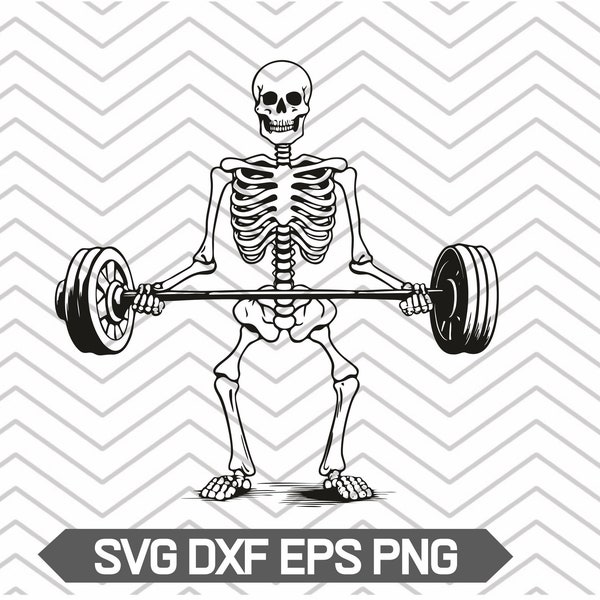 Skeleton Deadlift Svg - Etsy