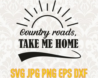 Country Roads Svg | Etsy
