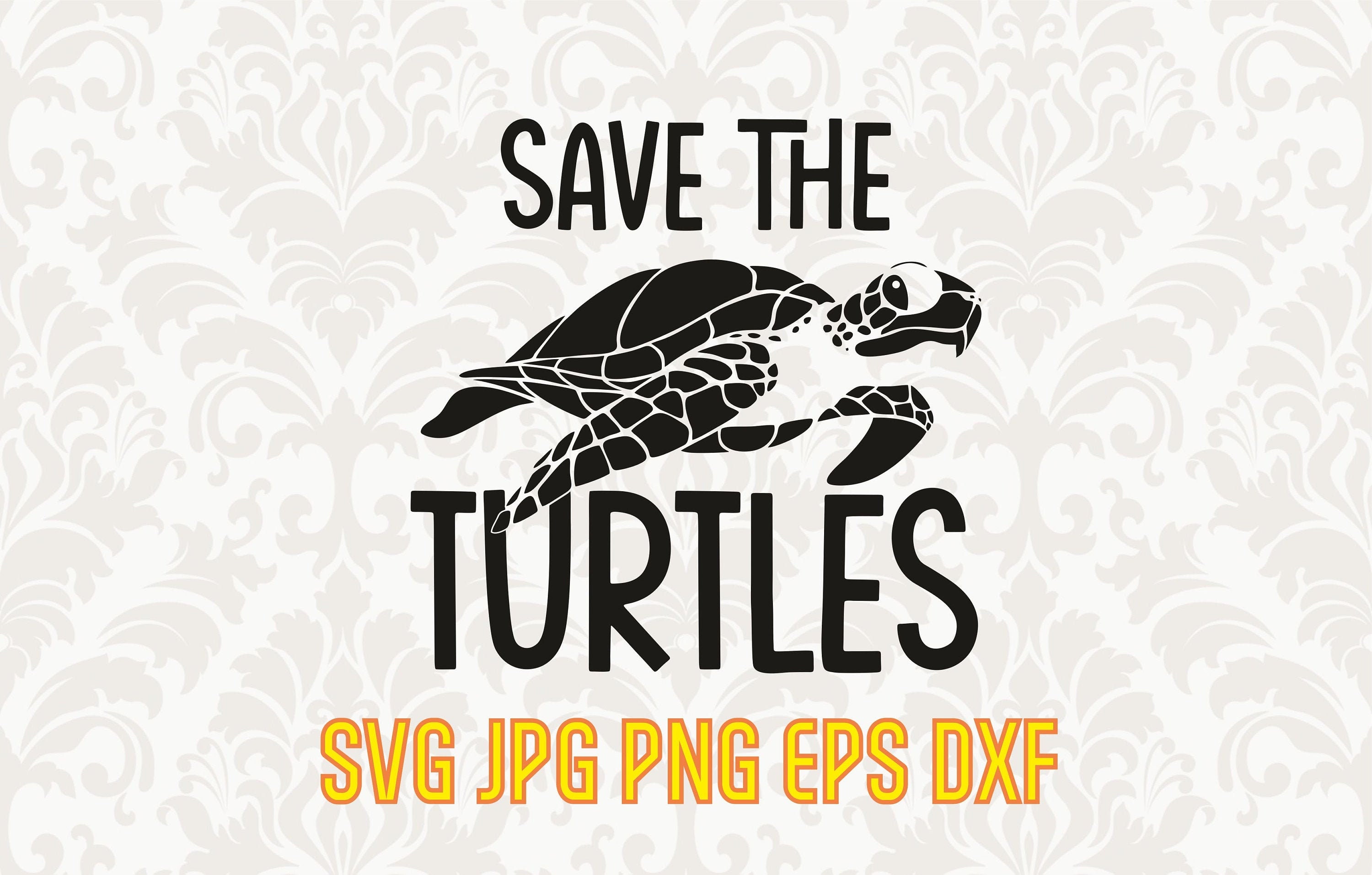 Save the turtles svg cut file vector sea turtle silhouette | Etsy