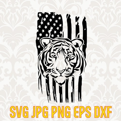 Wild Tiger Svg Tiger Head Silhouette Tigers Flag Svg - Etsy