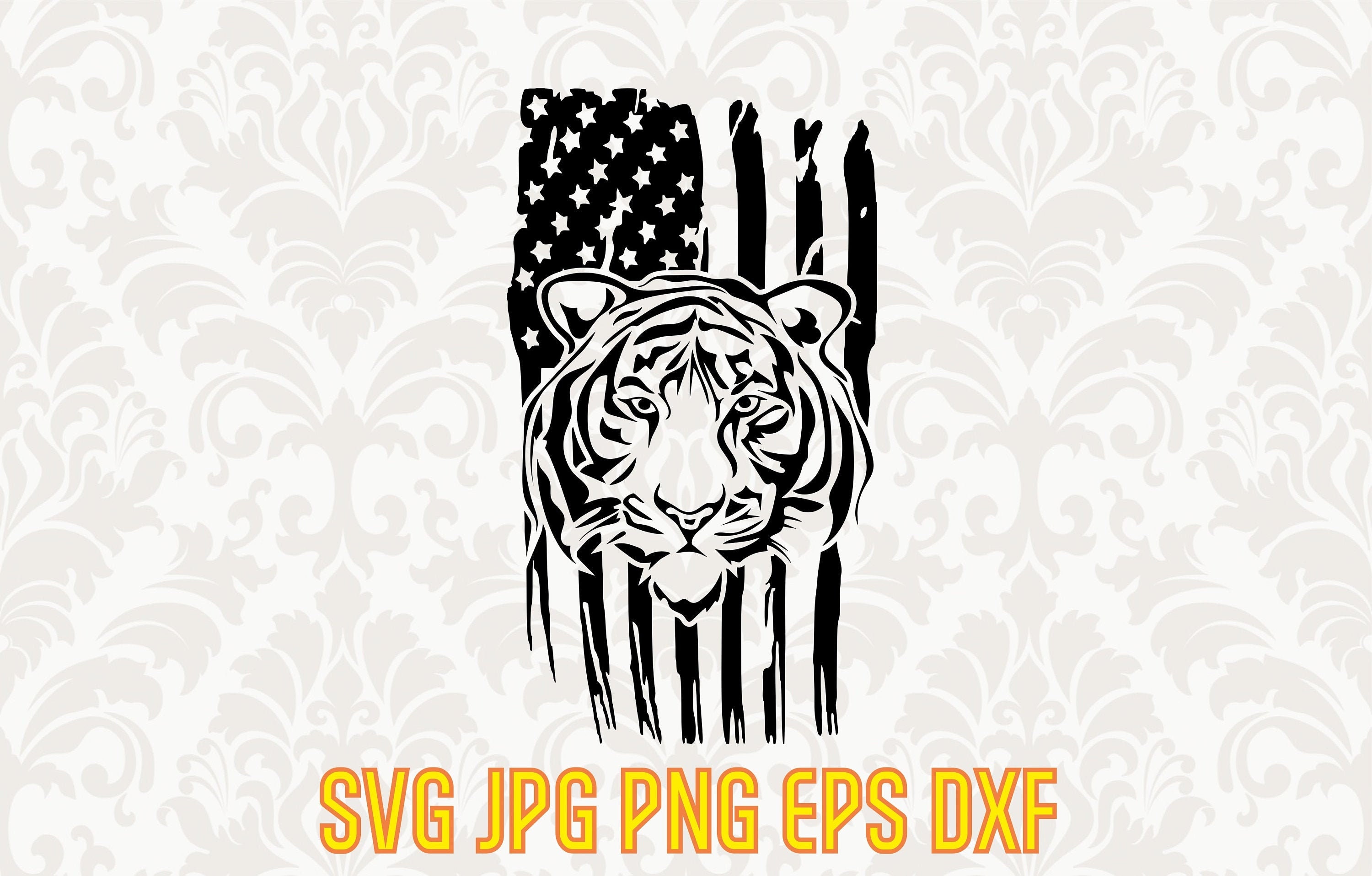 Wild Tiger Svg Tiger Head Silhouette Tigers Flag Svg - Etsy