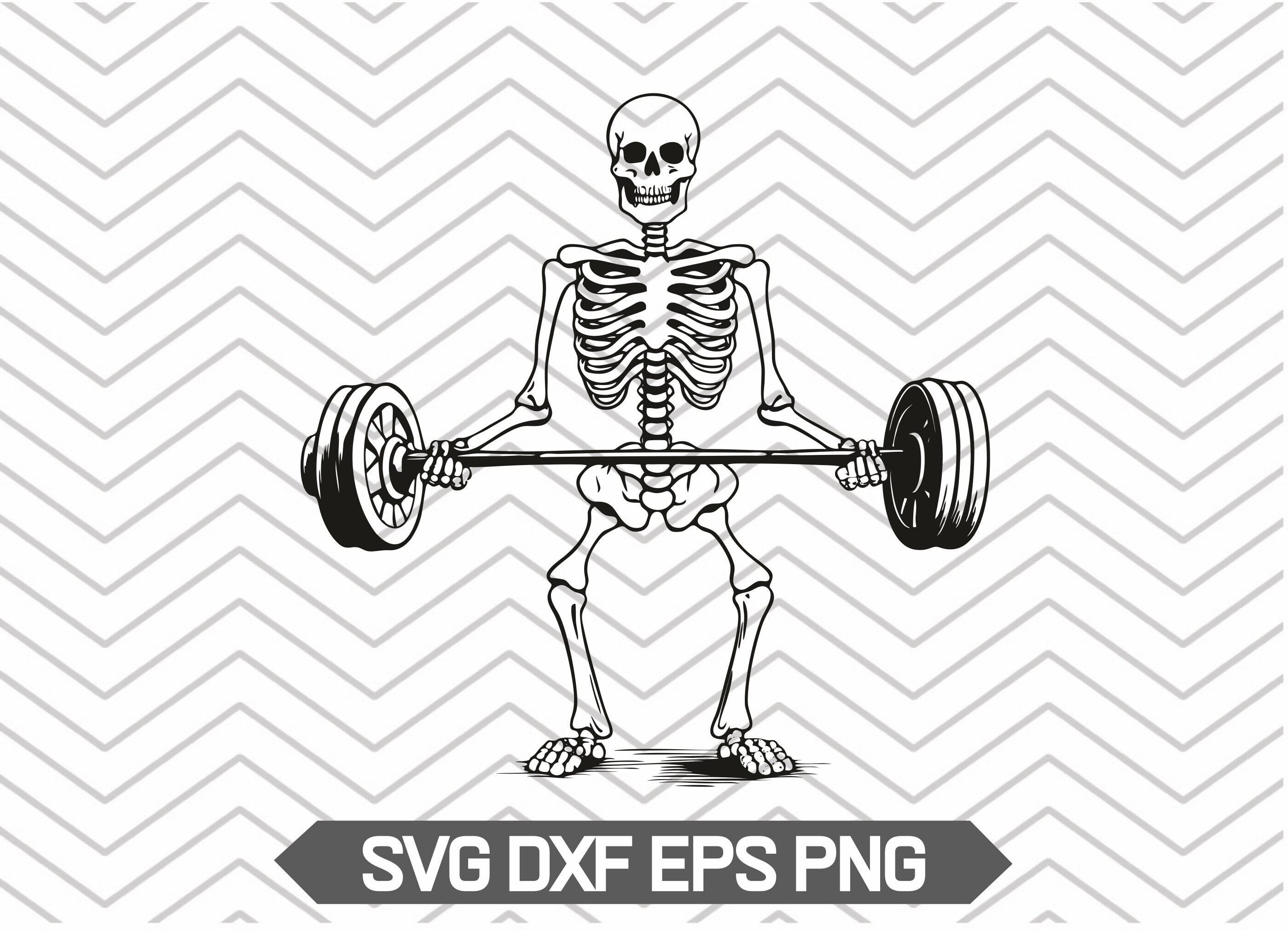 Skeleton Deadlift Svg Funny Gym Clipart Workout Svg Weight - Etsy
