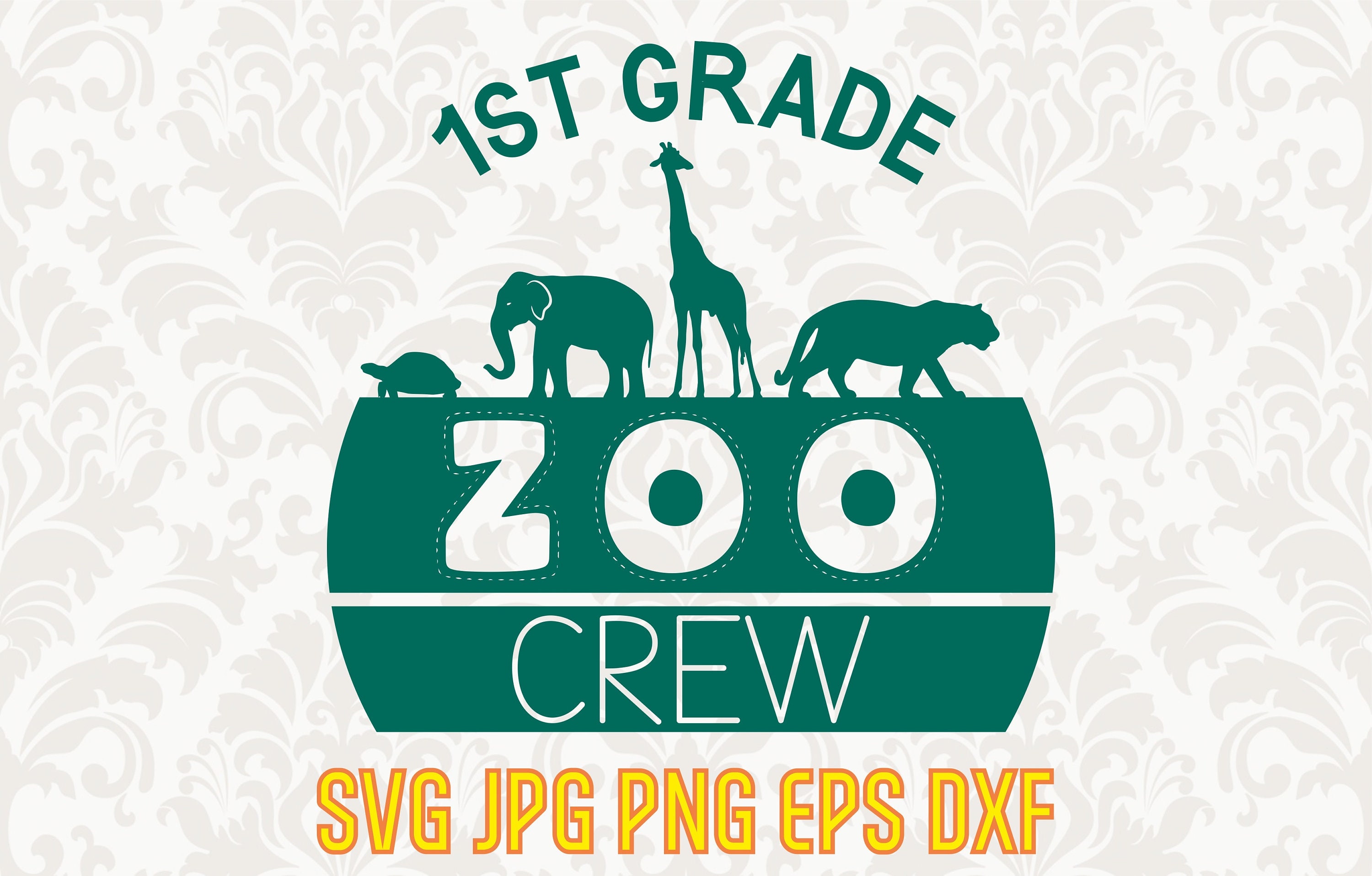 1st Grade Zoo Crew Svg First Day of School Svg Elementary | Etsy