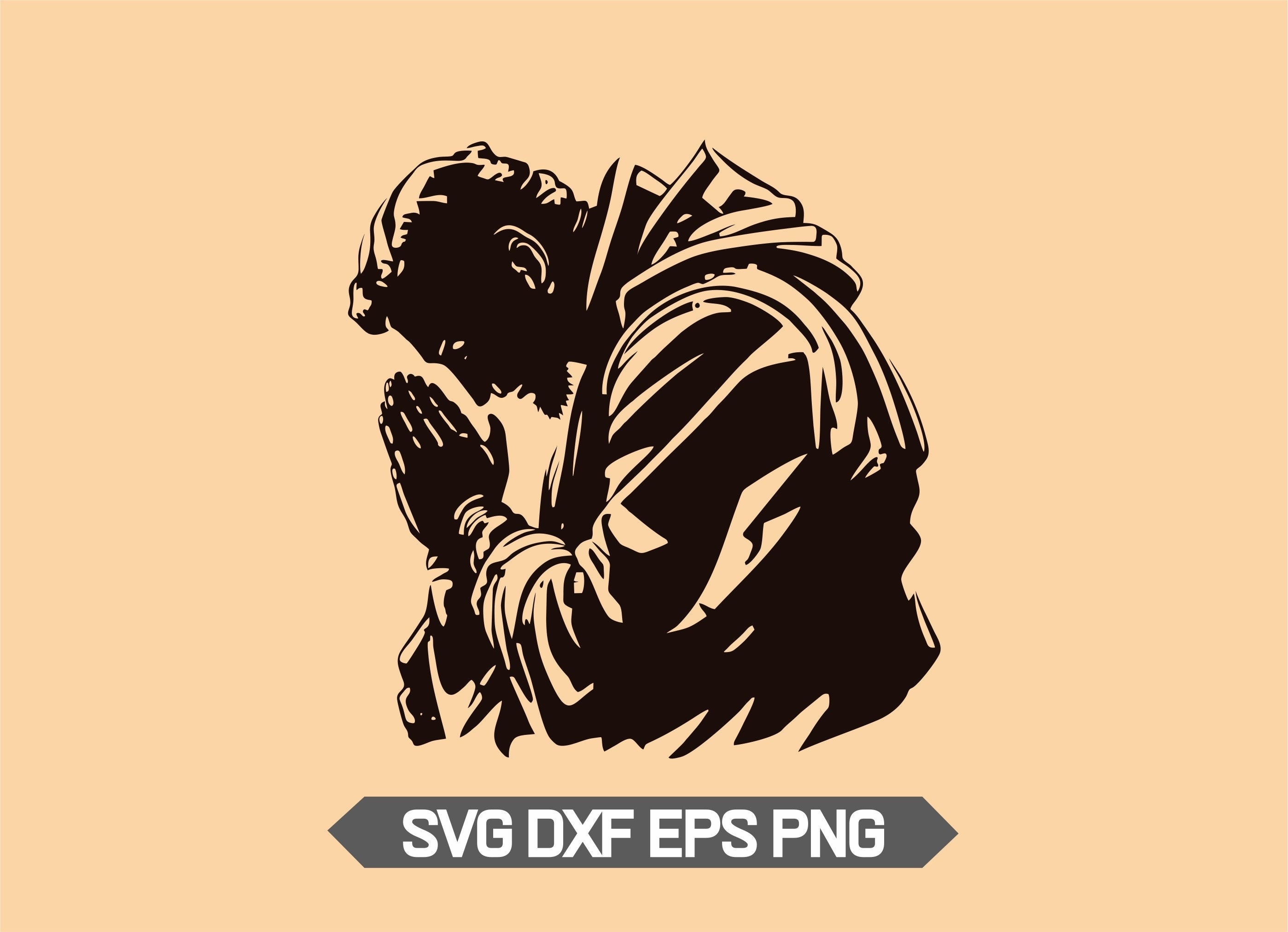 Silueta de monje Manos orantes svg orar svg Fe svg Silueta - Etsy México