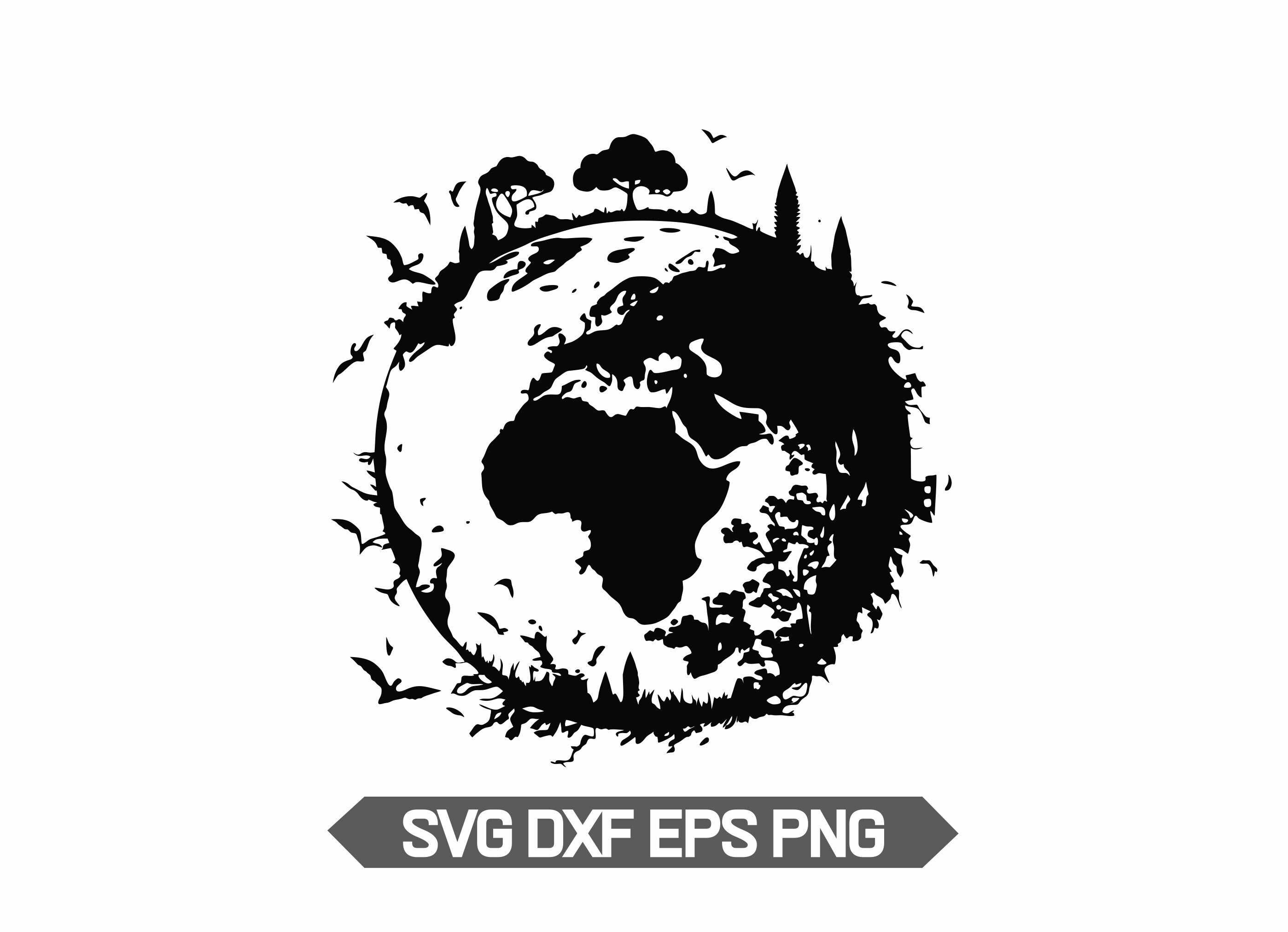 Globo terráqueo svg Tierra svg mundo svg Silueta del - Etsy México