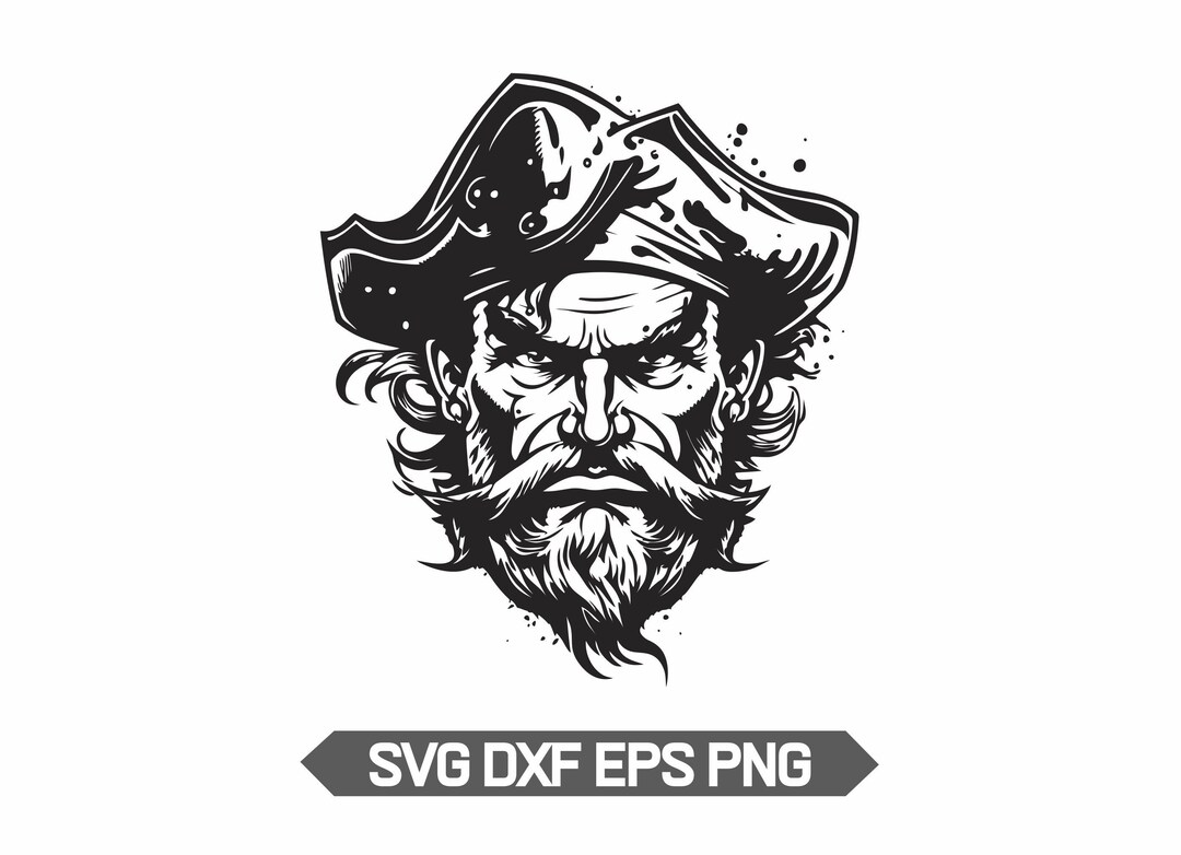 Angry Pirate Svg, Pirate Head Png, Pirate Face Svg, Nautical Png ...