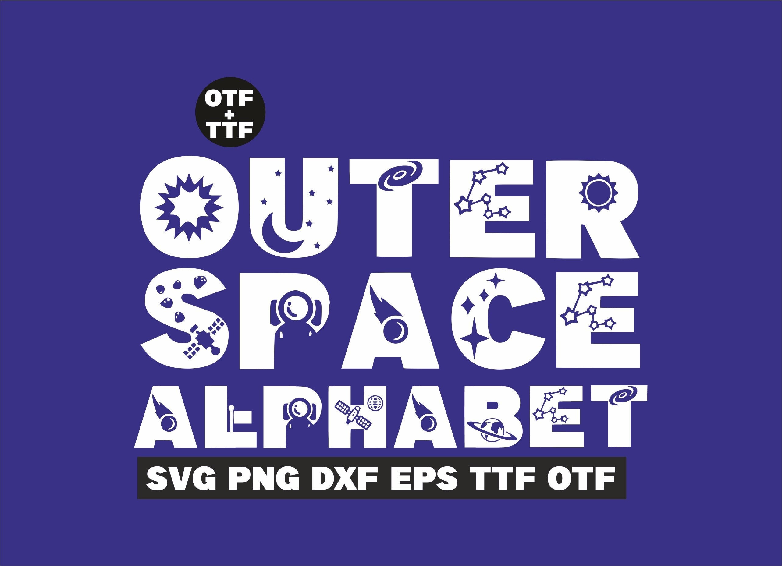 Space Font Svg Space Alphabet Space Letters Cosmic Font | Etsy
