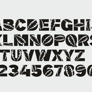 Shark Font Svg, Shark Alphabet, Shark Birthday Svg, Ocean Font, Shark ...