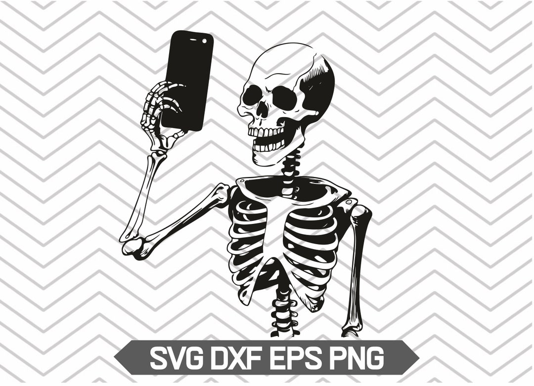 Skeleton With Smartphone Svg, Skeleton Svg, Selfie Svg, Funny Skeleton ...