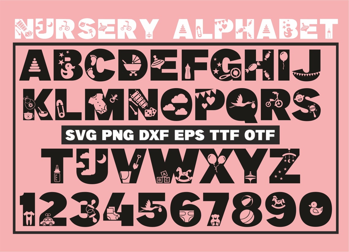 Baby Font Svg Newborn Letters Nursery Font Svg Baby Shower - Etsy
