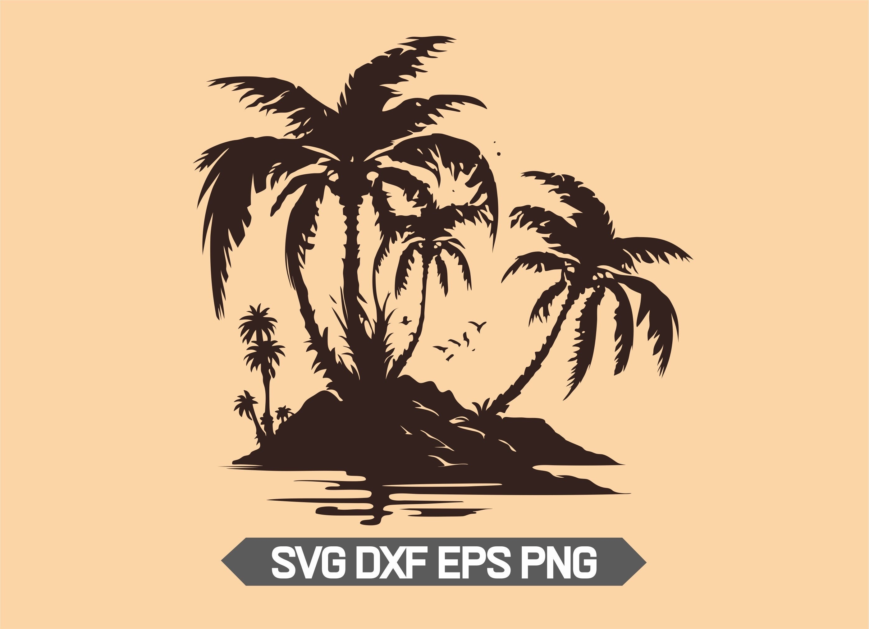 Palmera svg palma svg silueta de la isla isla salvaje svg - Etsy México