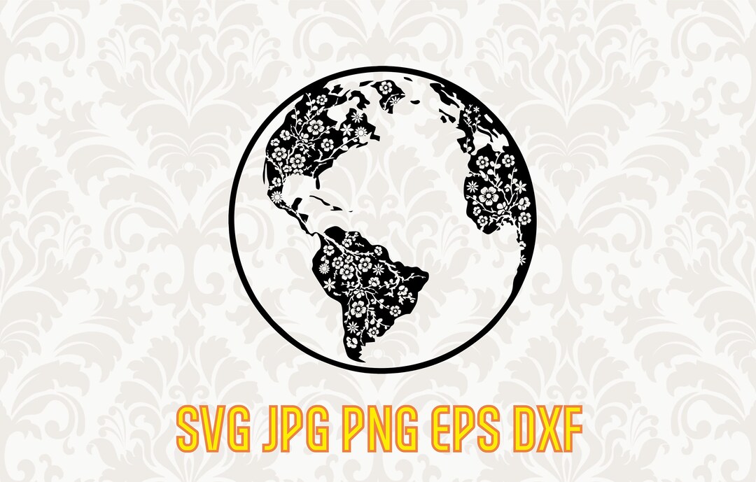 Earth Svg, Vector Globe Svg, Planet Earth Clipart, World Silhouette ...