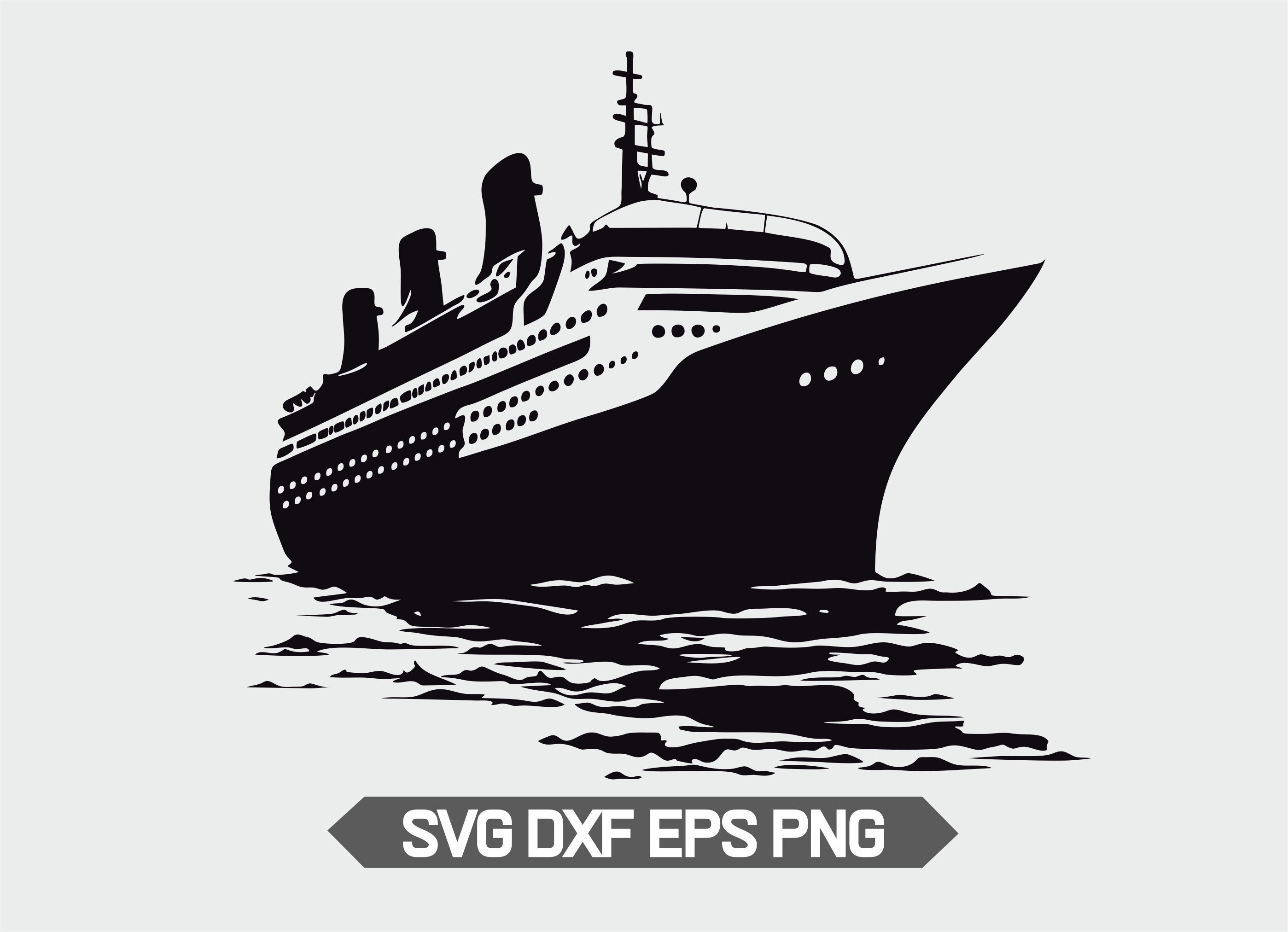 Cruise Ship Silhouette Vector
