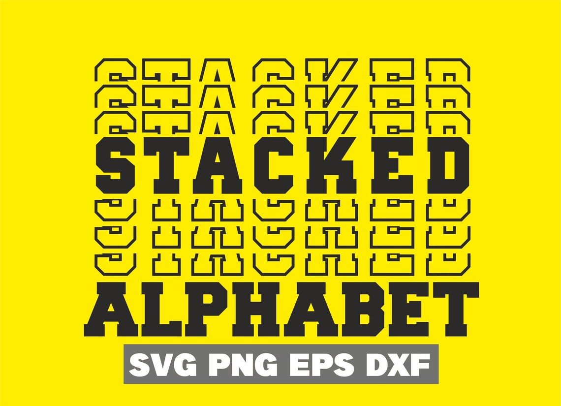 Stacked Font Svg Mirror Font Svg College Font Svg Sport | Etsy