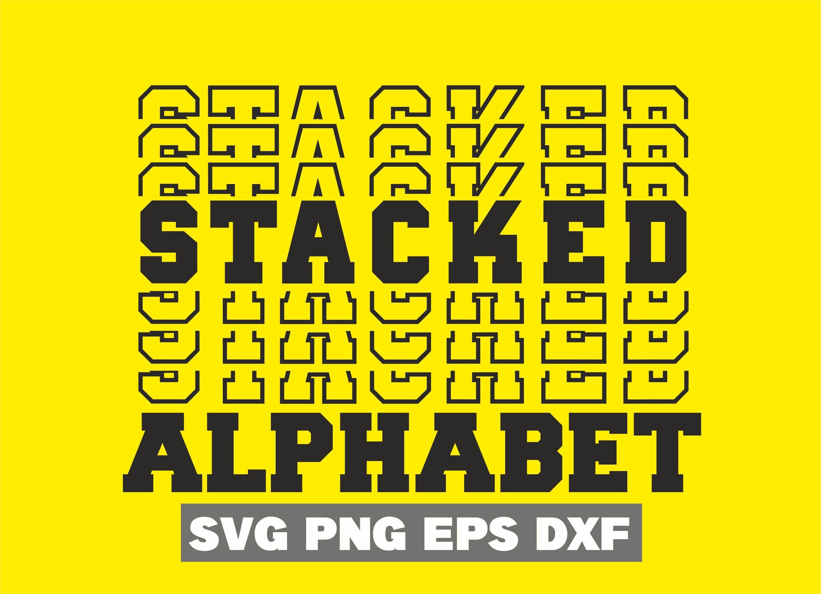Stacked Font Svg Mirror Font Svg College Font Svg Sport | Etsy