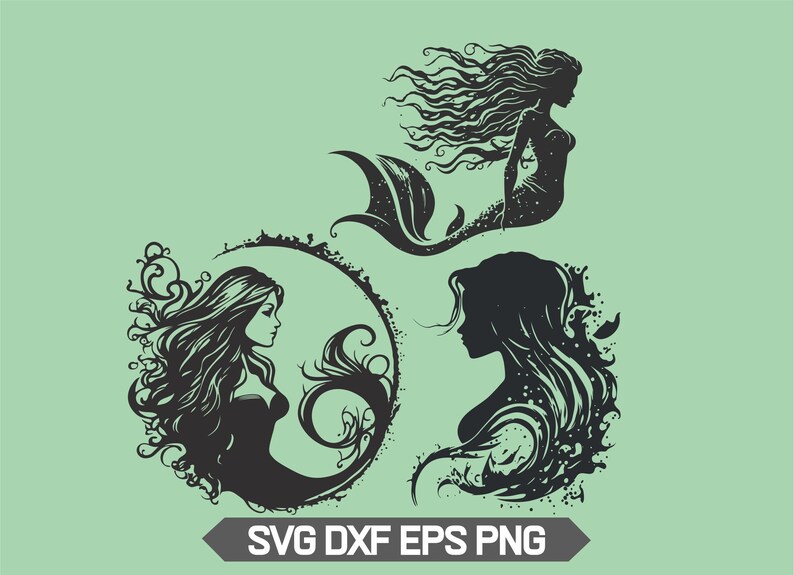 Mermaid Svg, Mermaid Silhouette, Ocean Svg, Mermaid Tail - Etsy