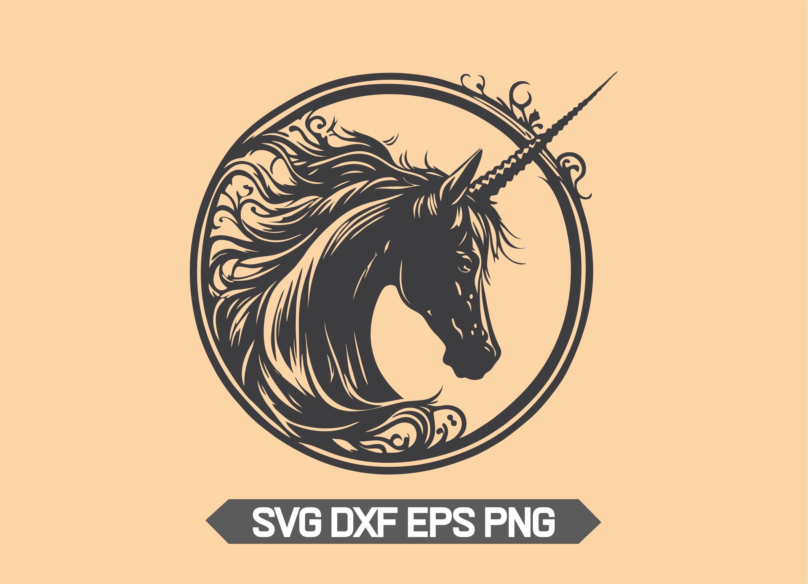 Unicornio svg cabeza de unicornio svg silueta de unicornio - Etsy México