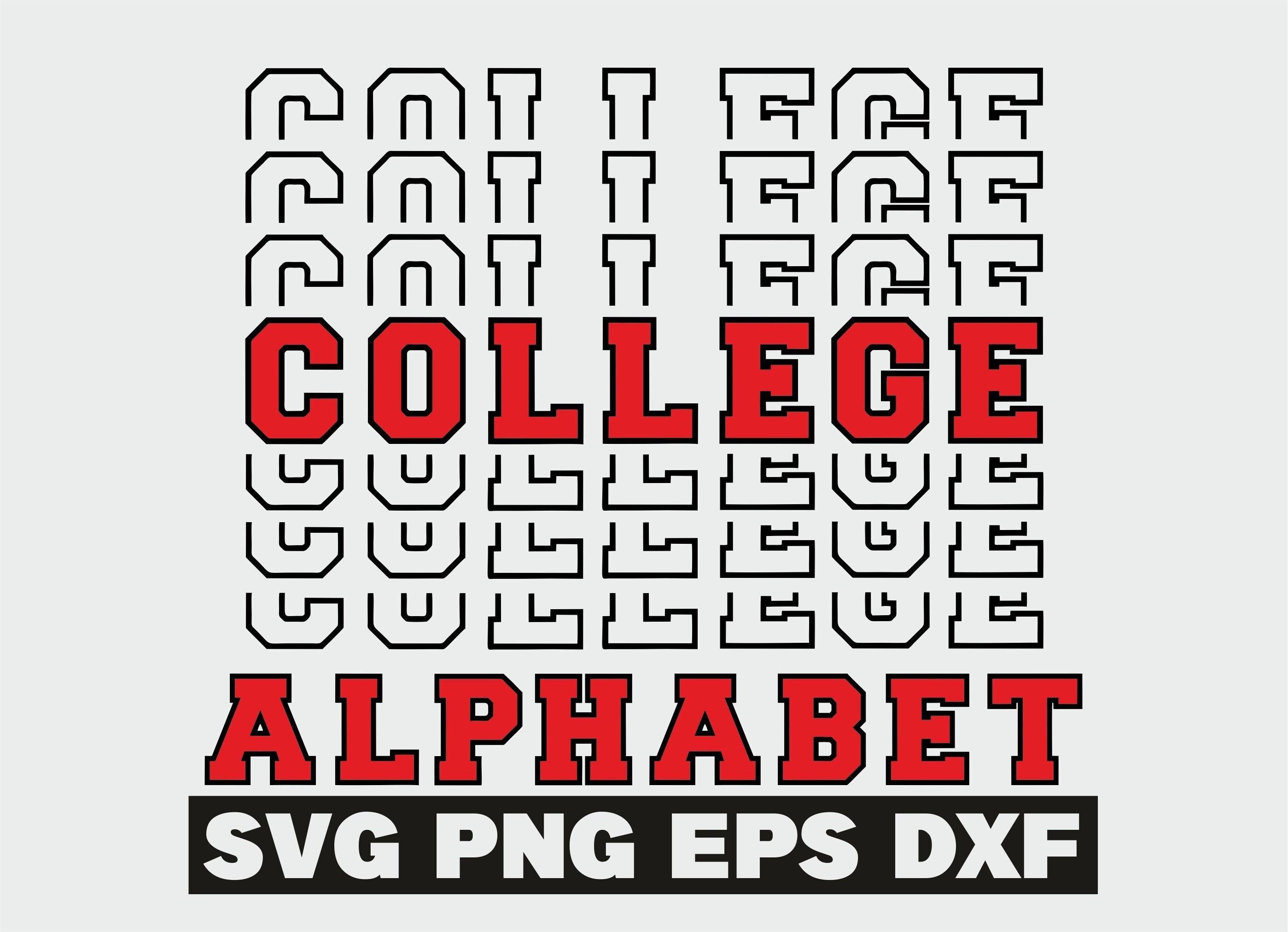 Stacked Font Svg Mirror Font Svg College Font Svg Sport - Etsy Sweden