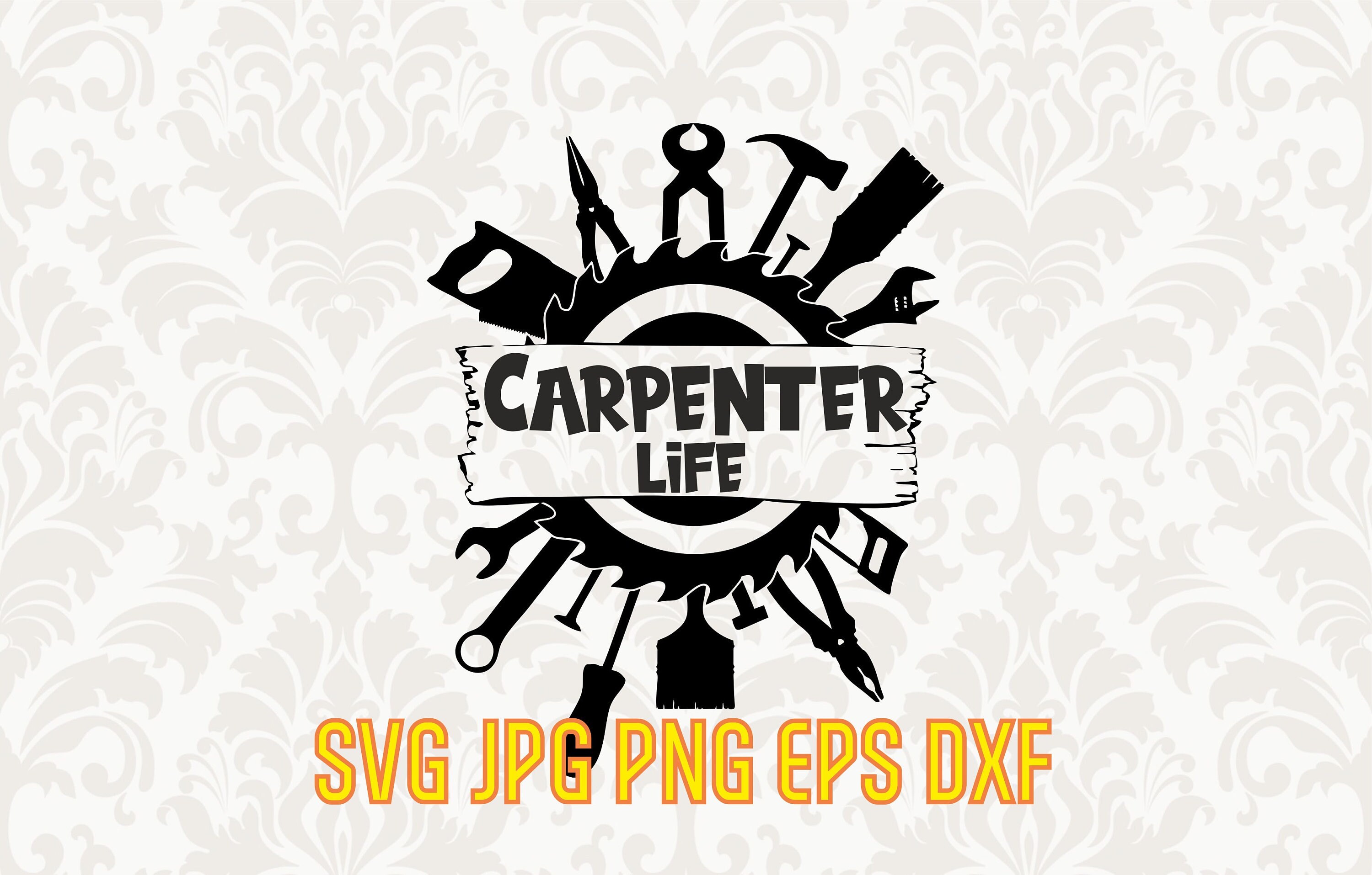 Carpenter svg emblem construction vector design woodworking | Etsy