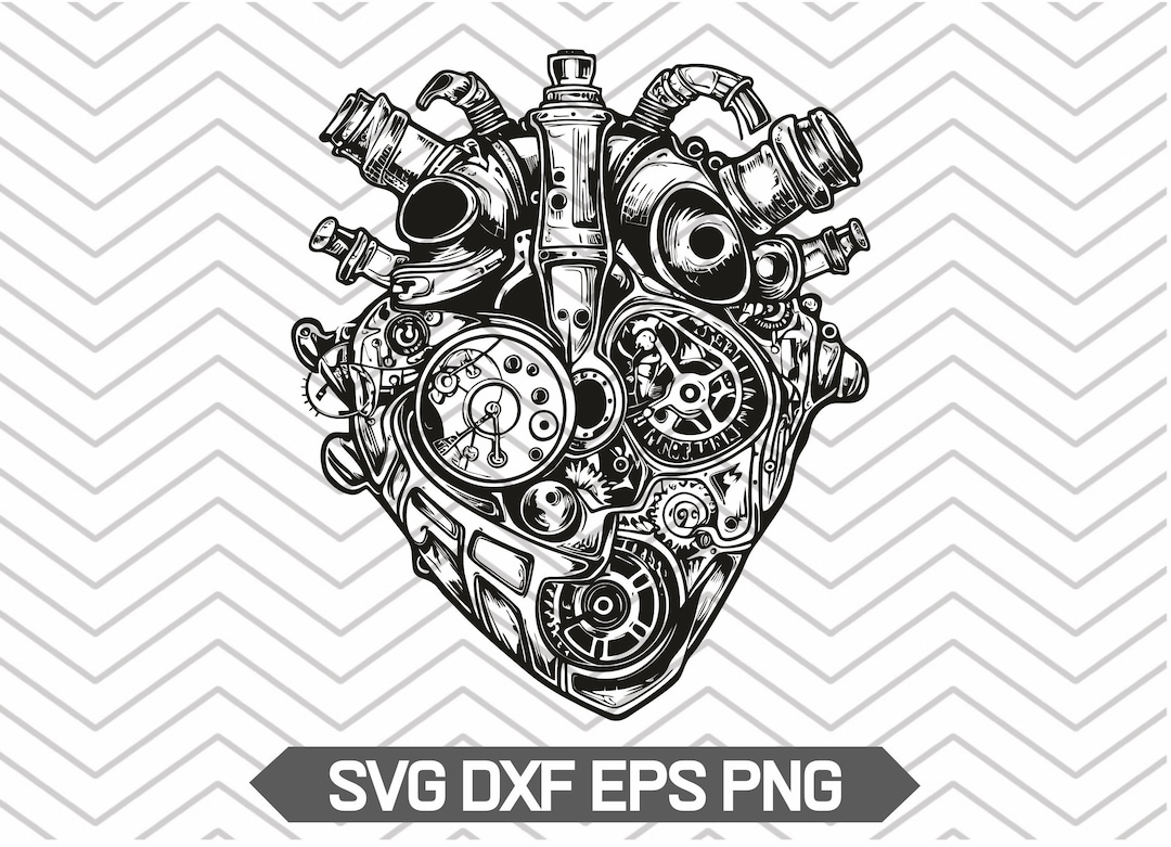 Steampunk Heart Svg, Mechanical Heart Svg, Human Heart Svg - Etsy