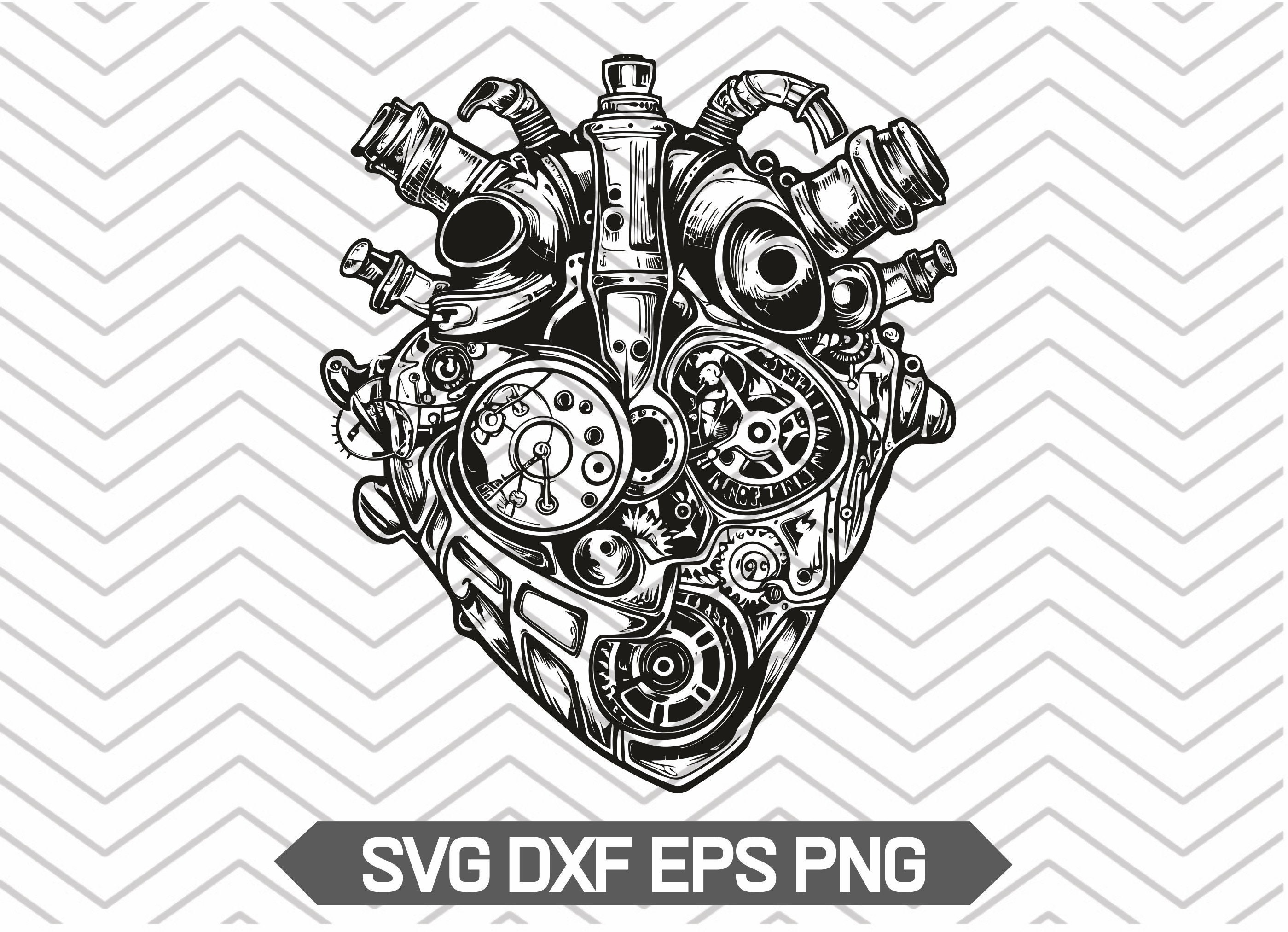 Steampunk Heart Svg Mechanical Heart Svg Human Heart Svg - Etsy UK